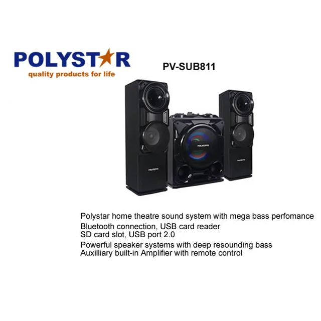 Polystar PV-SUB811 Bluetooth HiFi Home Theater System - Ejovial Electronics