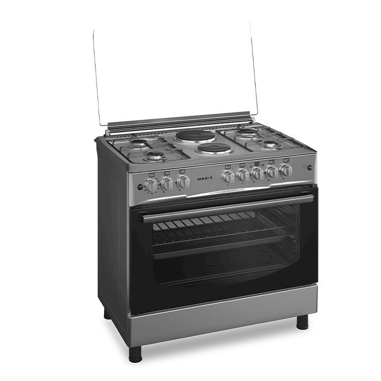 Maxi 60x90 INOX 4+2 Burner Gas Cooker – Oven & Auto Ignition